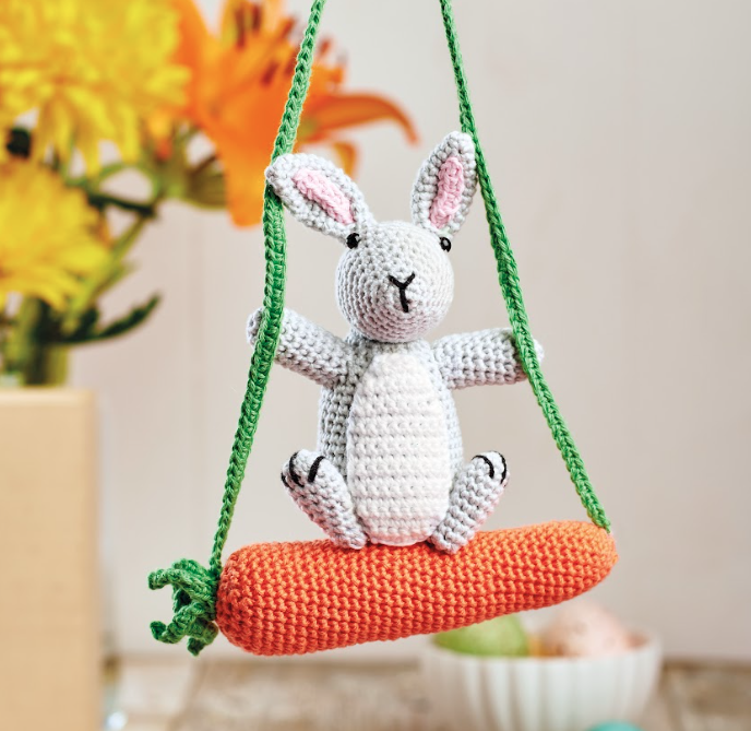 Bunny on a carrot swing | Top Crochet Patterns